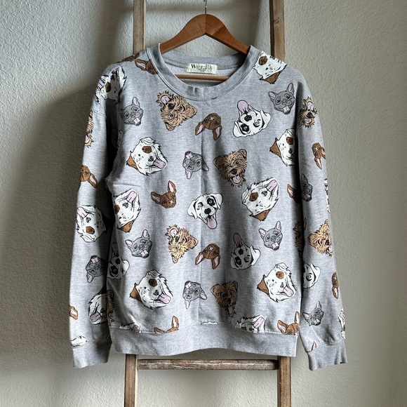 Wound Up | Tops | Wound Up Puppy Multi Breed Graphic Sweatshirt Sz ...